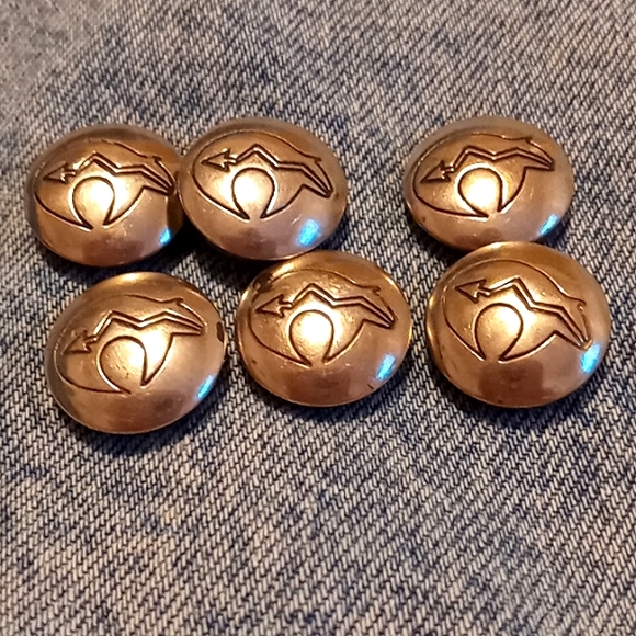Vintage | Jewelry | 6 Sterling Button Covers Native American Made ...